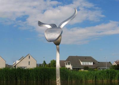 China Large Stainless Steel Metal Flower Sculpture Custom Color Garden Art Outdoor Decoration for sale