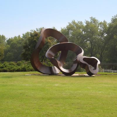 China Large Abstract Corten Steel Garden Landscape Sculpture Custom Size Outdoor Art for sale