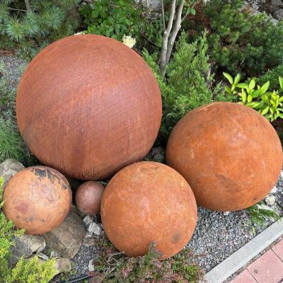 China Corten Steel Weathering Ball Sculpture Custom Size Outdoor Garden Art for sale