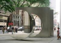 China Custom Stainless Steel Disk Sculpture 120cm Mirror Finish Outdoor Street Decoration for sale