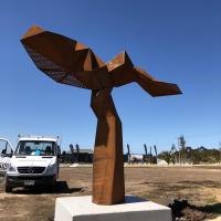 China Custom Corten Steel Abstract Landscape Sculpture for Outdoor Garden Plaza Decoration Rusty Finish for sale