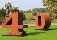 China Corten Steel Garden Number Sculpture Rusted Metal Art 100cm Custom Size for sale