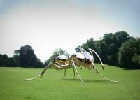 China Custom Stainless Steel Ant Sculpture Polished Finish Modern Garden Art Decor for sale