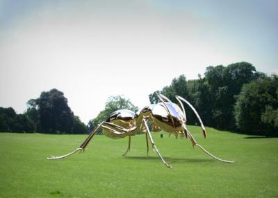 China Custom Stainless Steel Ant Sculpture Polished Finish Modern Garden Art Decor for sale