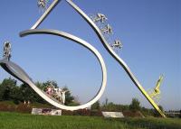 China Large Stainless Steel Abstract Garden Sculpture Custom Size Painted Finish for sale