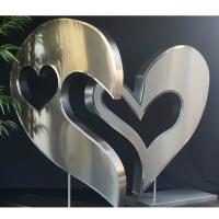 China Stainless Steel Heart Love Art Sculpture Indoor Garden Decoration Custom Size for sale