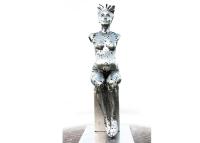 China Stainless Steel Polished Human Sculpture 160cm Customizable Outdoor Art for sale