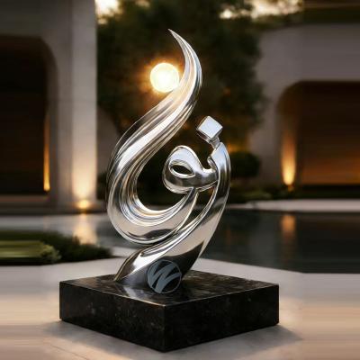China Custom Stainless Steel Modern Sculpture 180cm H Marine Grade 316 Outdoor Art for sale