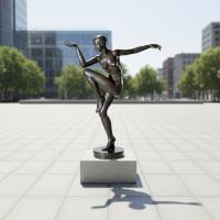 China Handcast Bronze Modern Metal Sculpture Art Deco Dancer 200cm H Custom Size for sale