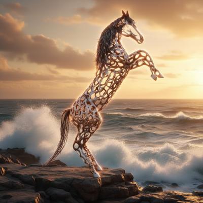 China Custom Abstract Metal Horse Sculpture Stainless Steel Outdoor Garden Art Statue 1pc MOQ for sale