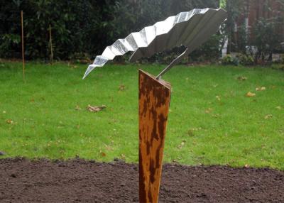 China Free Standing Stainless Steel Abstract Garden Sculpture 150 cm Outdoor Decoration for sale
