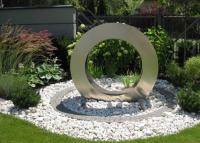 China 120cm Ring Shape Stainless Steel Garden Fountain with Mirror Polish Finish - Custom Water Feature Sculpture for sale