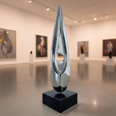 China Mirror Polished 316L Stainless Steel Sculpture 200cm H Static Edition for Garden Decor for sale