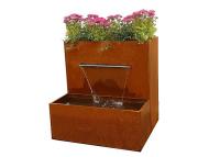 China Corten Steel Waterfall Herb Planter 120cm Height Garden Water Feature with Custom Design Options for sale
