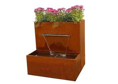 China Corten Steel Waterfall Herb Planter 120cm Height Garden Water Feature with Custom Design Options for sale