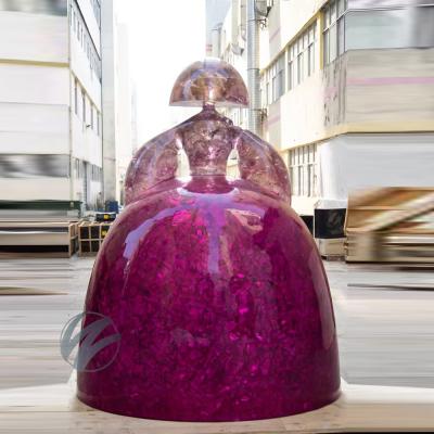 China Custom Transparent Resin Figure Sculpture 150cm Height Garden Decoration for sale