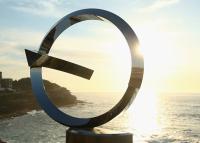 China Stainless Steel Circle Sculpture 100cm Diameter Outdoor Garden Decoration for sale