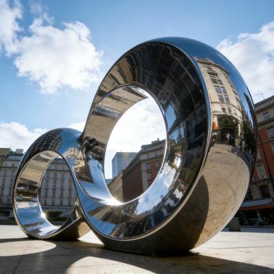 China Large Stainless Steel Abstract Sculpture Outdoor Decoration Mirror Finish Custom Size for sale