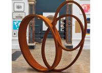 China Large Corten Steel Ribbon Garden Sculpture 200 cm Modern Outdoor Art for sale