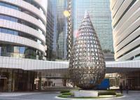 China Polished Stainless Steel Large Outdoor Building Entrance Sculpture 300 cm for sale