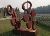 China Contemporary Corten Steel Garden Sculpture Rusty Metal Art Ornament Custom Size for sale