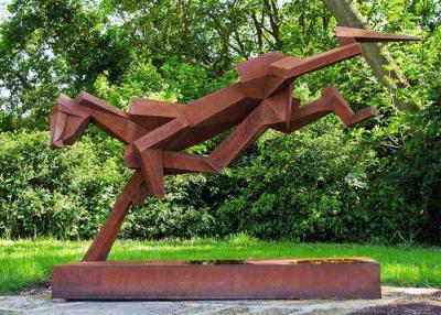 China Public Art Luxury Stainless Steel Outdoor Sculpture Corten Steel Base 200cm for sale