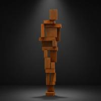 China Corten Steel Cubist Human Sculpture 180cm H Weathering Steel Abstract Statue for Public Art for sale