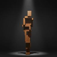 China Corten Steel Cubist Human Sculpture 180cm H Weathering Steel Abstract Statue for Public Art for sale