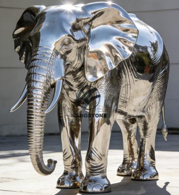 China Stainless Steel Elephant Sculpture Outdoor Large Abstract Decorative Statue Custom Size for sale
