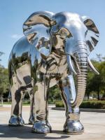 China Stainless Steel Elephant Sculpture Outdoor Large Abstract Decorative Statue Custom Size for sale