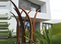 China Residential Garden Landscape Corten Steel Reed Sculpture 3m Height Customizable for sale