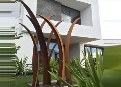 China Residential Garden Landscape Corten Steel Reed Sculpture 3m Height Customizable for sale