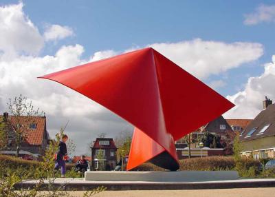 China Modern Stainless Steel Garden Sculpture 500cm Height Red Painted Public Art for sale