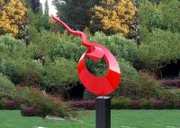 China Accelerated in Red Stainless Steel Garden Sculpture - 200cm Height, Custom Sizes Available for Public Art Installation for sale