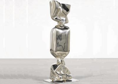 China Polished Stainless Steel Giant Candy Sculpture 150 cm Outdoor Decoration for sale