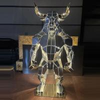 China Geometric Stainless Steel Minotaur Sculpture 180cm Height with LED Light for Garden Decoration for sale