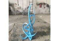 China Modern Stainless Steel Abstract Arabic Sculpture 180 cm Outdoor Garden Decoration for sale