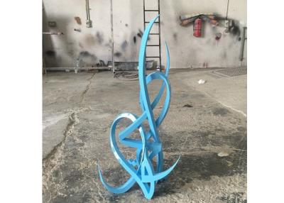 China Modern Stainless Steel Abstract Arabic Sculpture 180 cm Outdoor Garden Decoration for sale