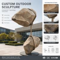 China Instagrammable Floating Rock Sculpture, Large-Scale Outdoor Art Installation for sale
