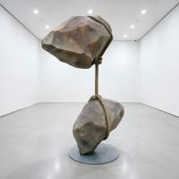China Instagrammable Floating Rock Sculpture, Large-Scale Outdoor Art Installation for sale