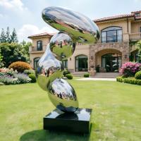 China Stainless Steel Abstract Sculpture 245cm Mirror Polished Metal Art for Villa Public Square for sale
