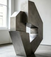 China Custom Stainless Steel Geometric Abstract Sculpture for Outdoor Landscaping 2m Height for sale