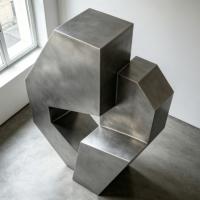 China Custom Stainless Steel Geometric Abstract Sculpture for Outdoor Landscaping 2m Height for sale