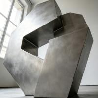 China Custom Stainless Steel Geometric Abstract Sculpture for Outdoor Landscaping 2m Height for sale