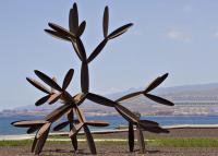 China Corten Steel Entrance Sculpture 200cm Height Rusty Finish Custom Metal Art for sale