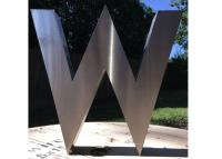 China Matt Finish Stainless Steel Letter M Sculpture 200cm Custom Size Architectural Art for sale