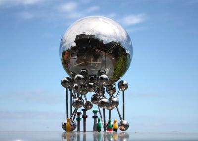 China Giant Stainless Steel Outdoor Football Sculpture Custom Size 250 cm Mirror Polished for sale