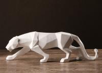 China Geometric Stainless Steel Panther Sculpture Custom Size Painted Finish Modern Art Decor for sale