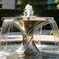 China Custom Stainless Steel Outdoor Garden Fountain Sculpture 120cm for Commercial Landscape Decoration for sale