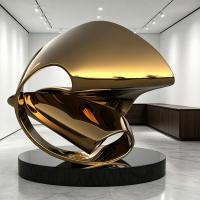 China Titanium Gold Stainless Steel Abstract Twist Sculpture H2200mm for Outdoor Landscape for sale